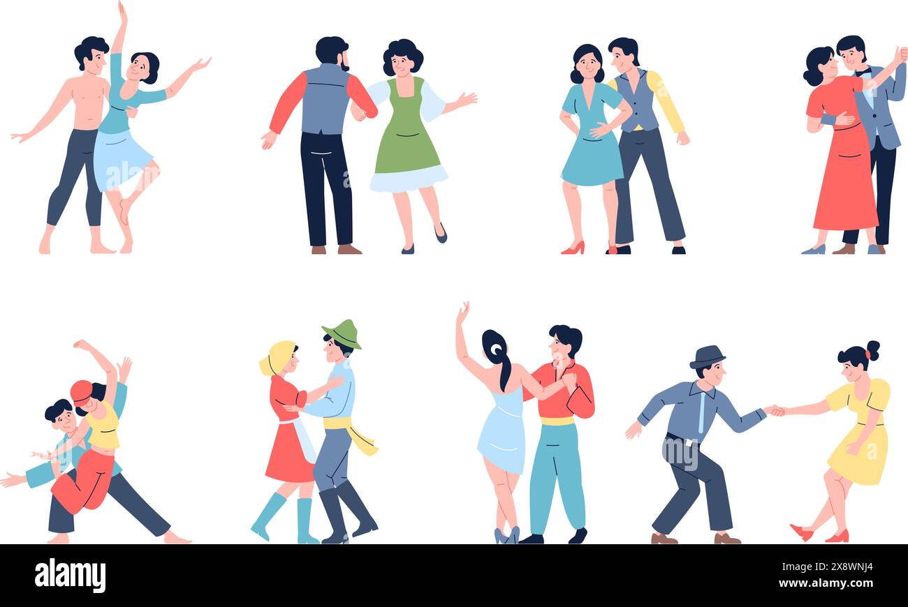 Couple dancing together. Different dancers, modern and ballet, hip hop ...