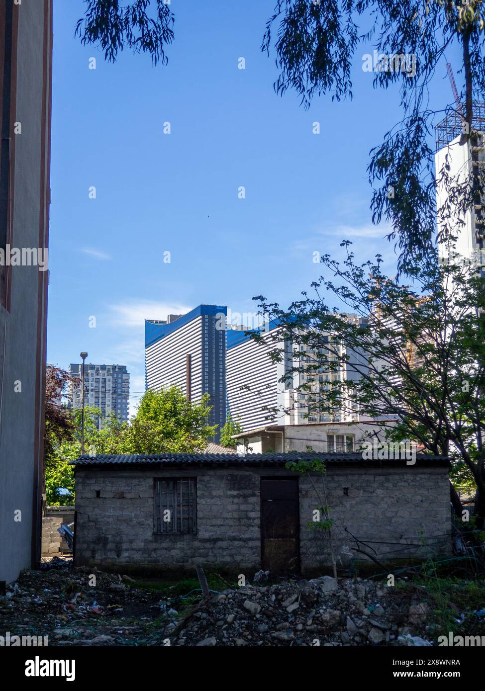 New construction and old buildings. Concept of old and new. New ...