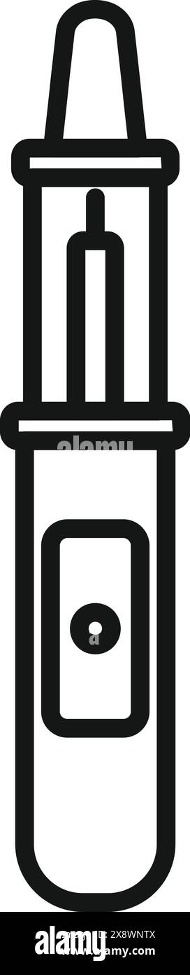 Vector illustration of a stylized test tube in line art, isolated on a ...