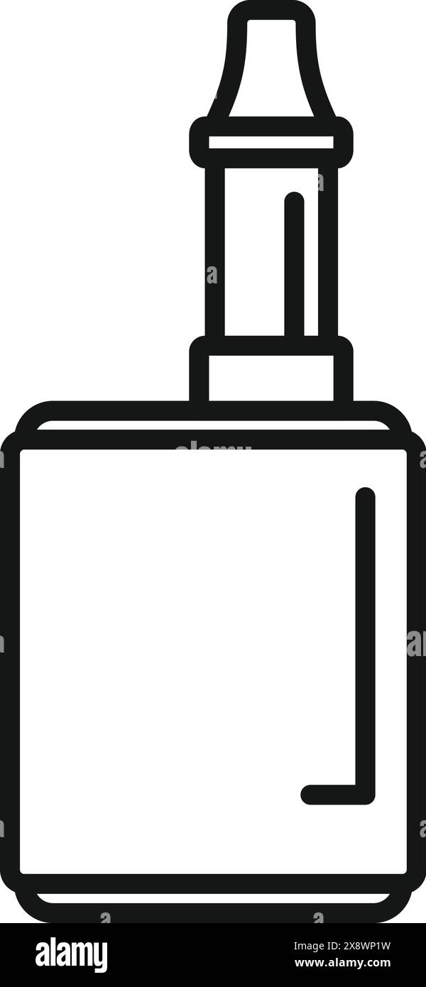 Simple black and white line art vector of a dropper bottle, suitable ...