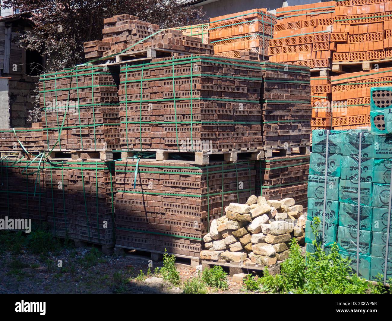 Sale of construction materials on the street. Open air market for ...