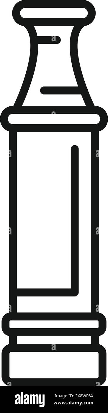 Simple black and white line art vector of a rook chess piece Stock ...