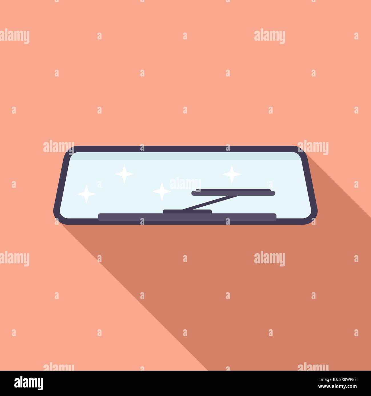 Vector graphic of a spotless rear car windshield with wiper, simple and ...
