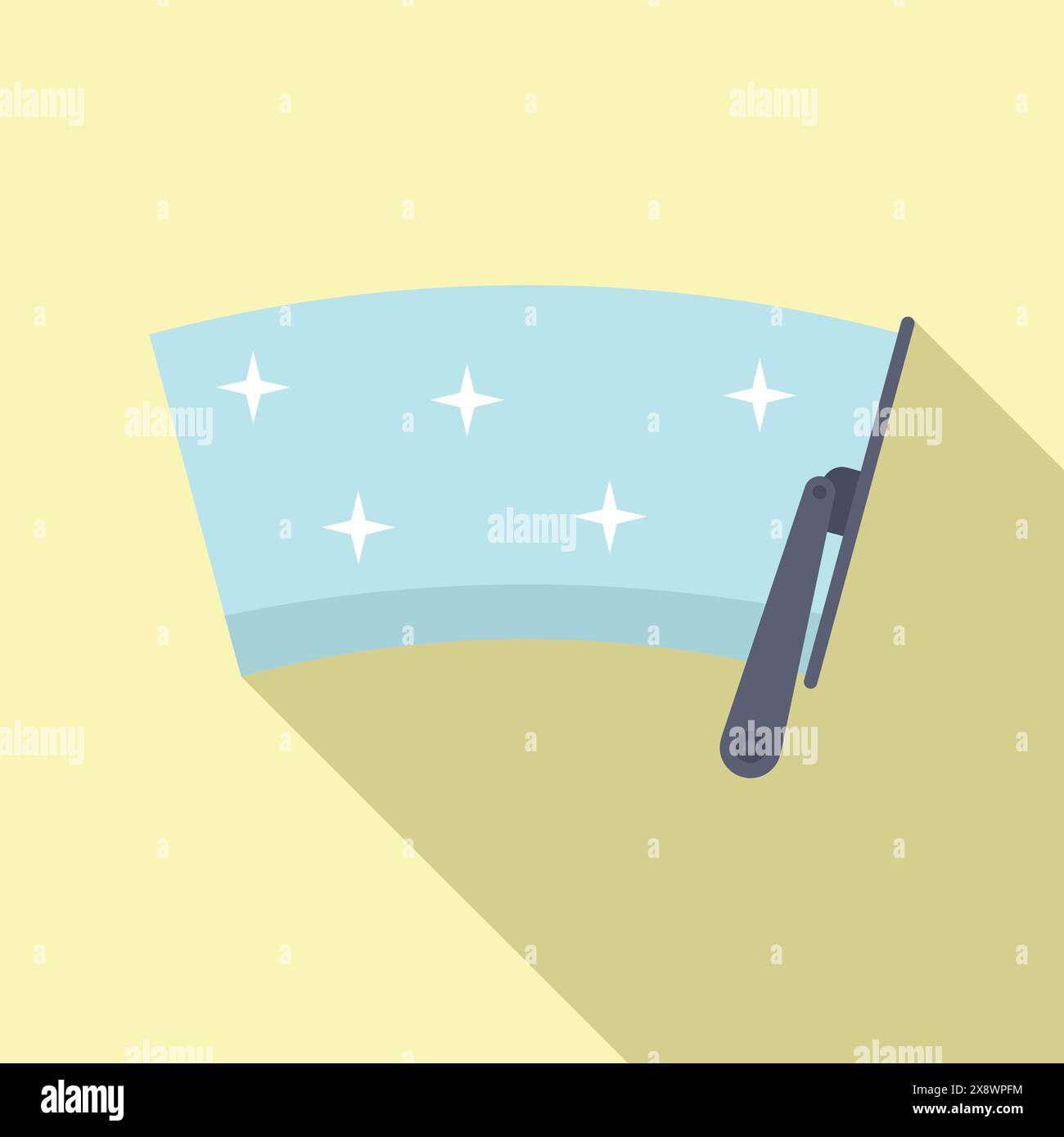 Minimalist vector illustration of a car windshield with a wiper, using ...