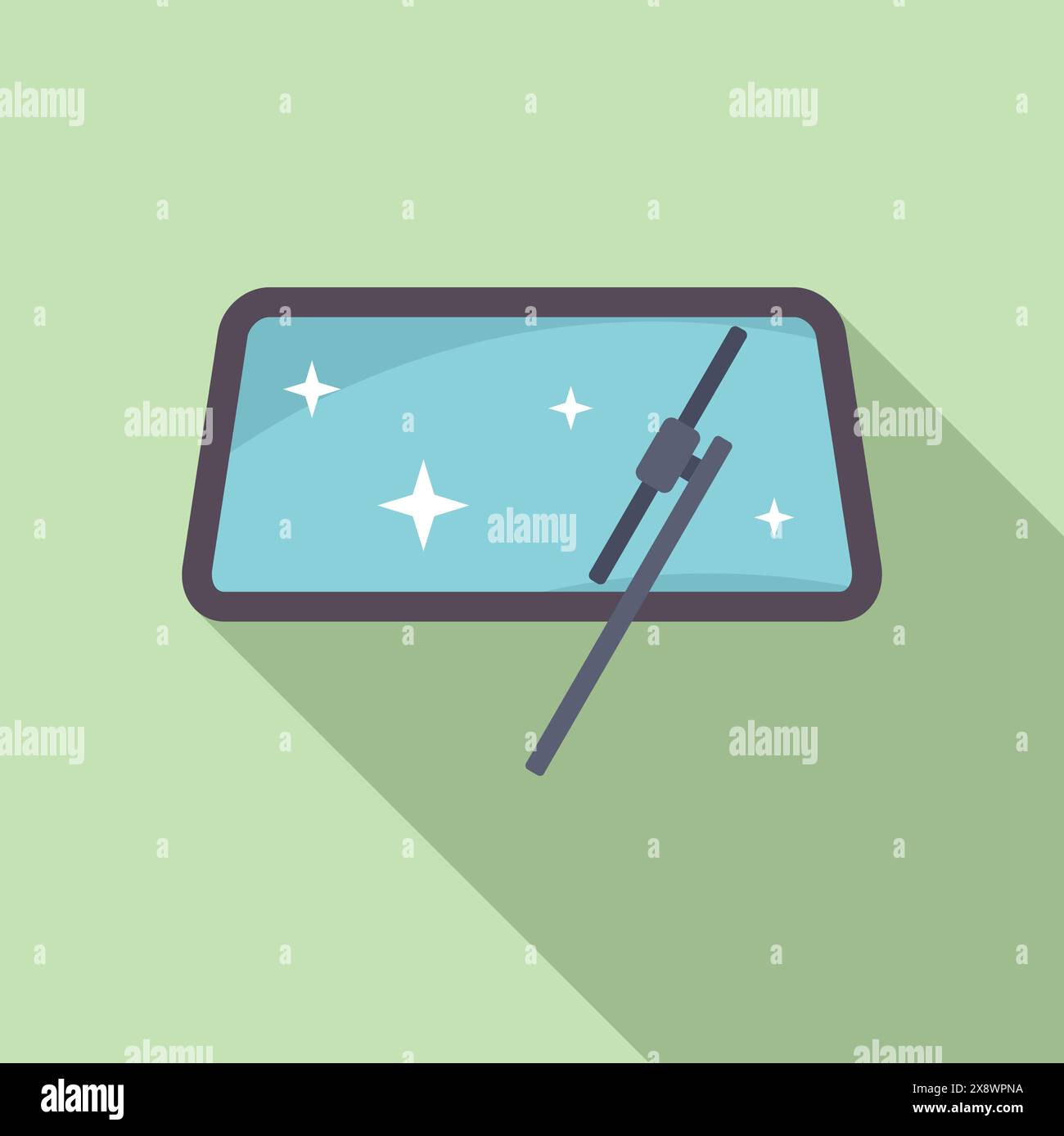 Vector graphic of a sparkling clean car windshield with wiper Stock ...