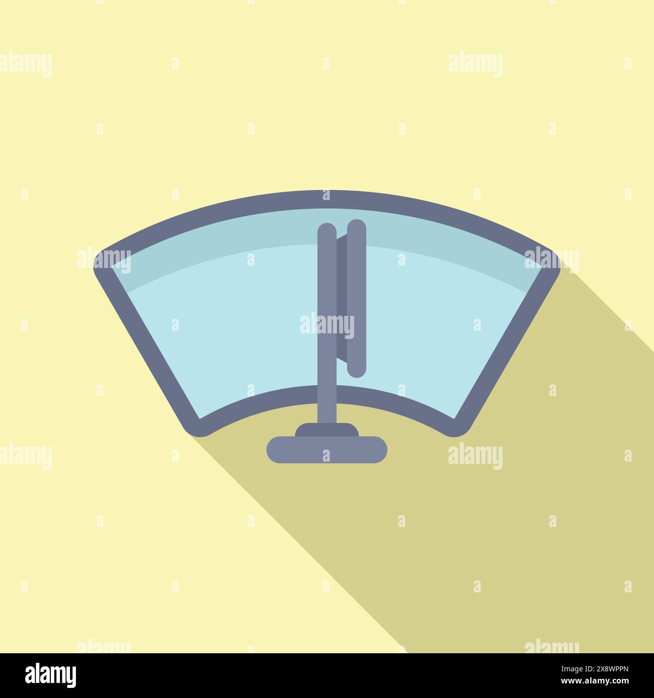 Flat design icon of a car's windshield wiper on a pastel yellow ...