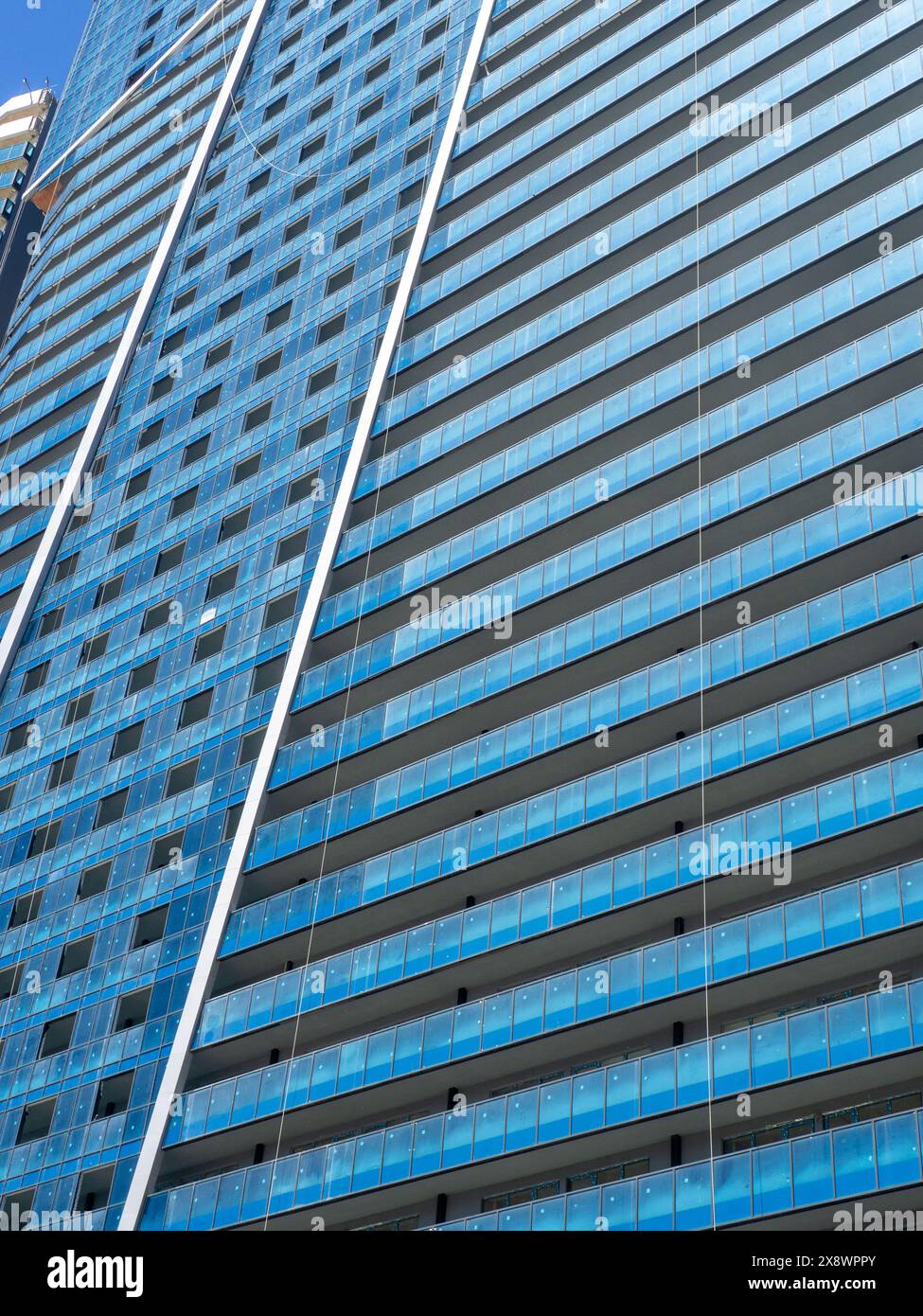 Multi-storey building concept. Background from the windows of the house ...