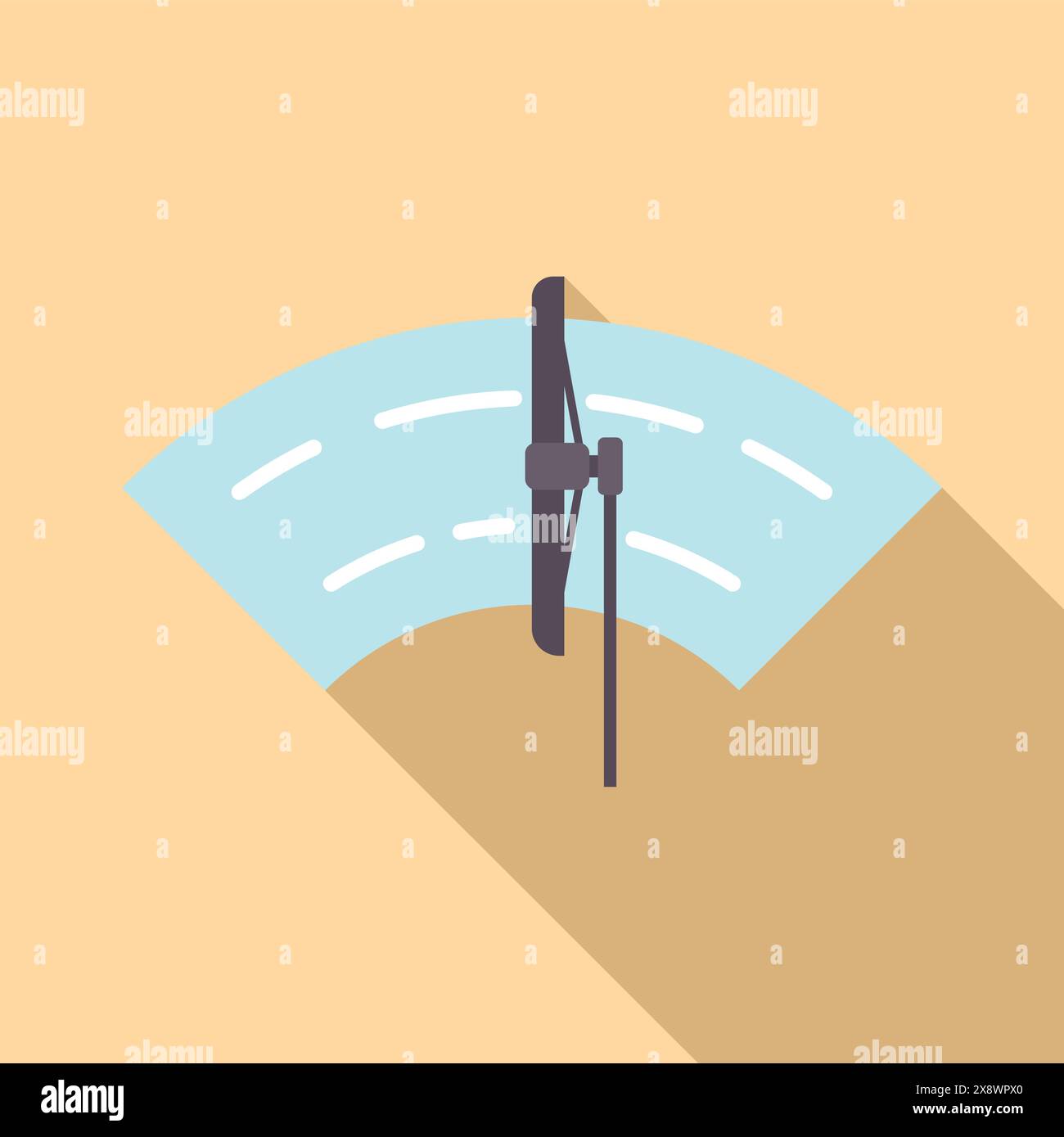 Abstract minimalist illustration of windshield wiper, a car part, in ...