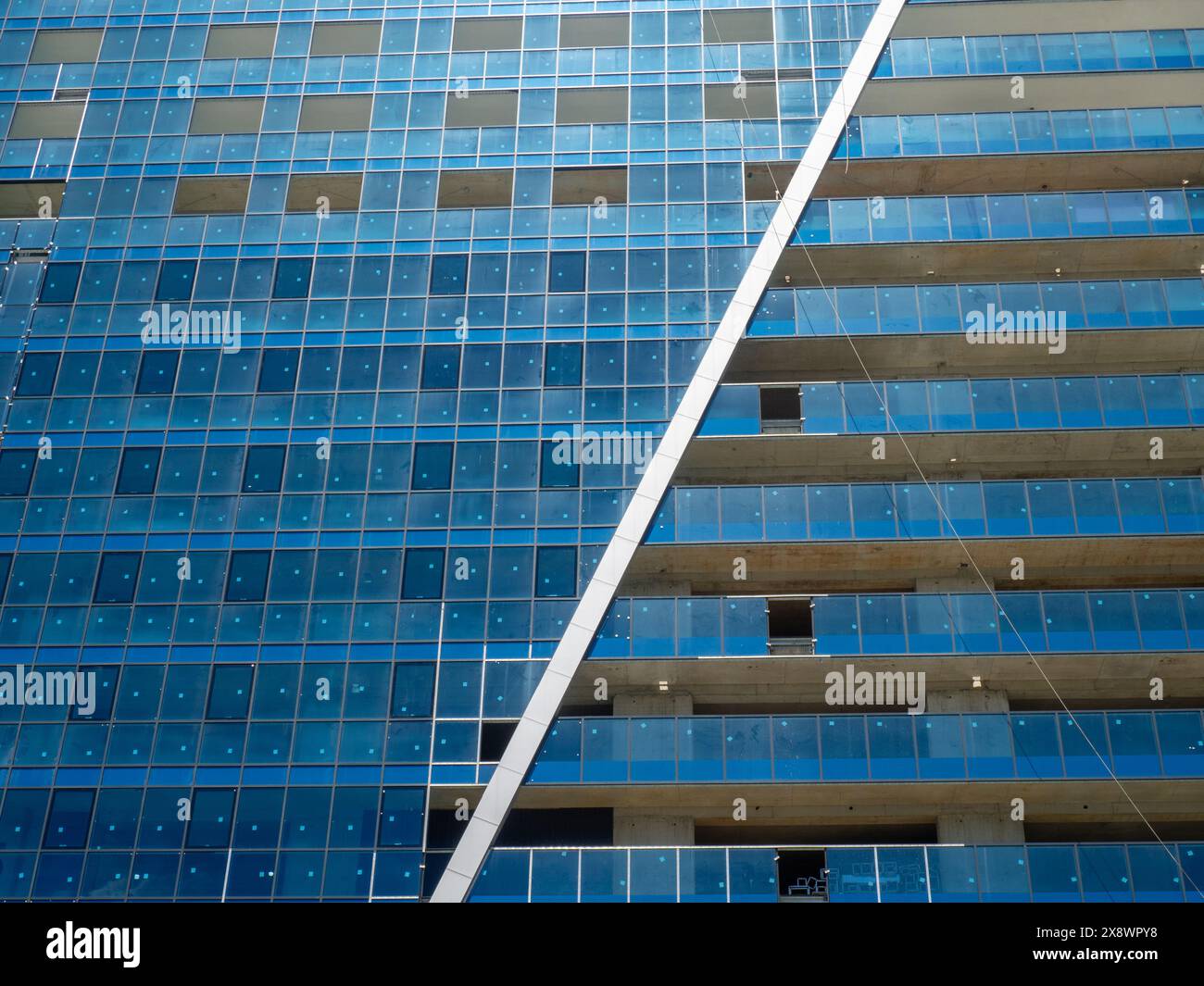 Multi-storey building concept. Background from the windows of the house ...