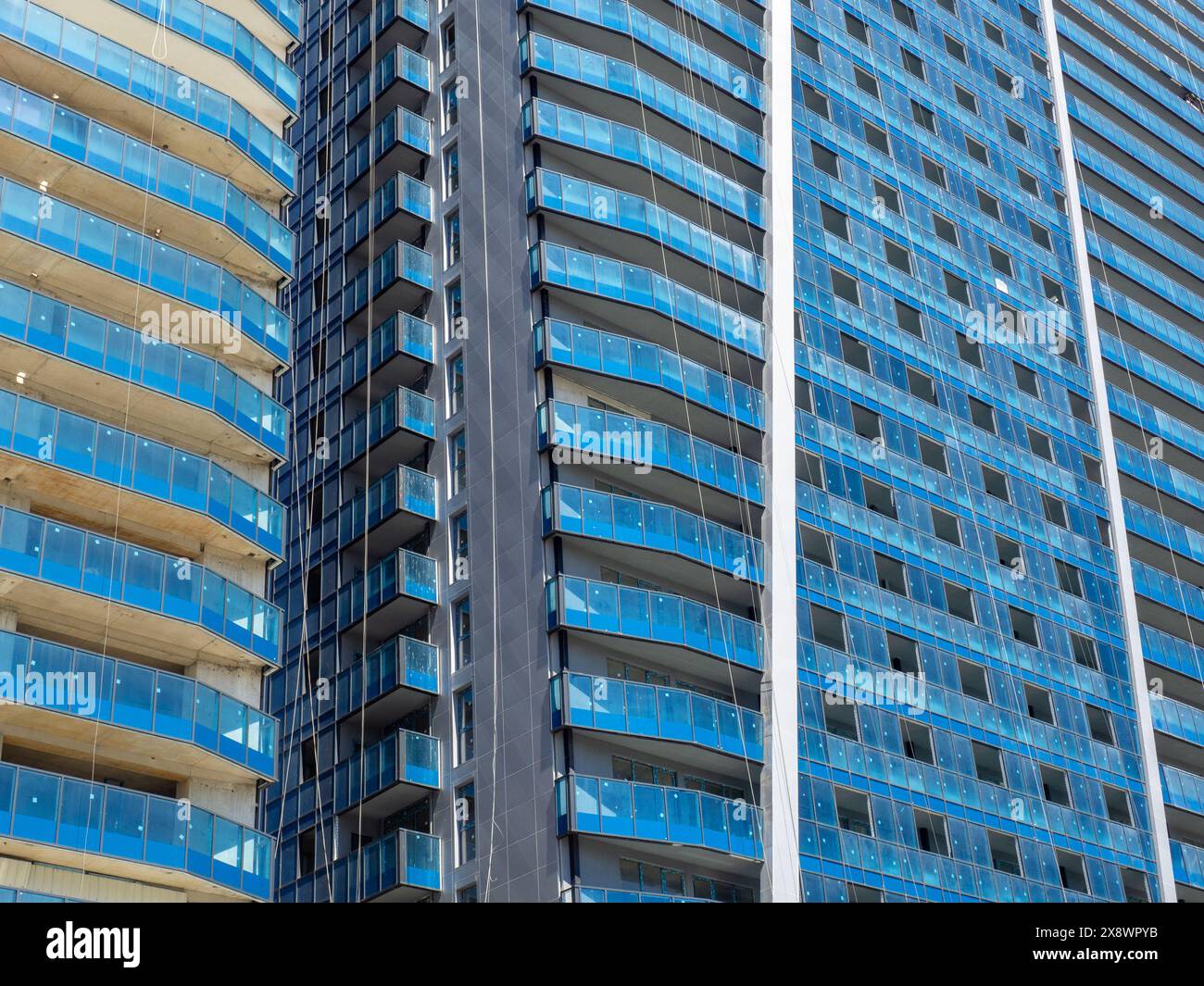 Multi-storey building concept. Background from the windows of the house ...