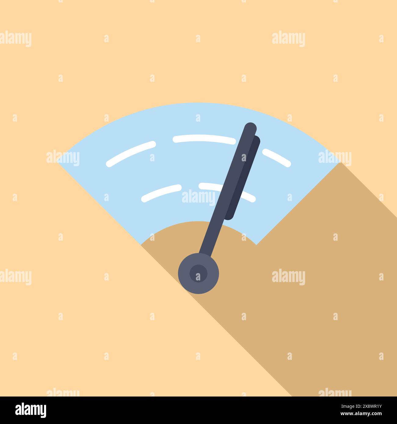 Flat design icon of a car dashboard with a speedometer on beige ...