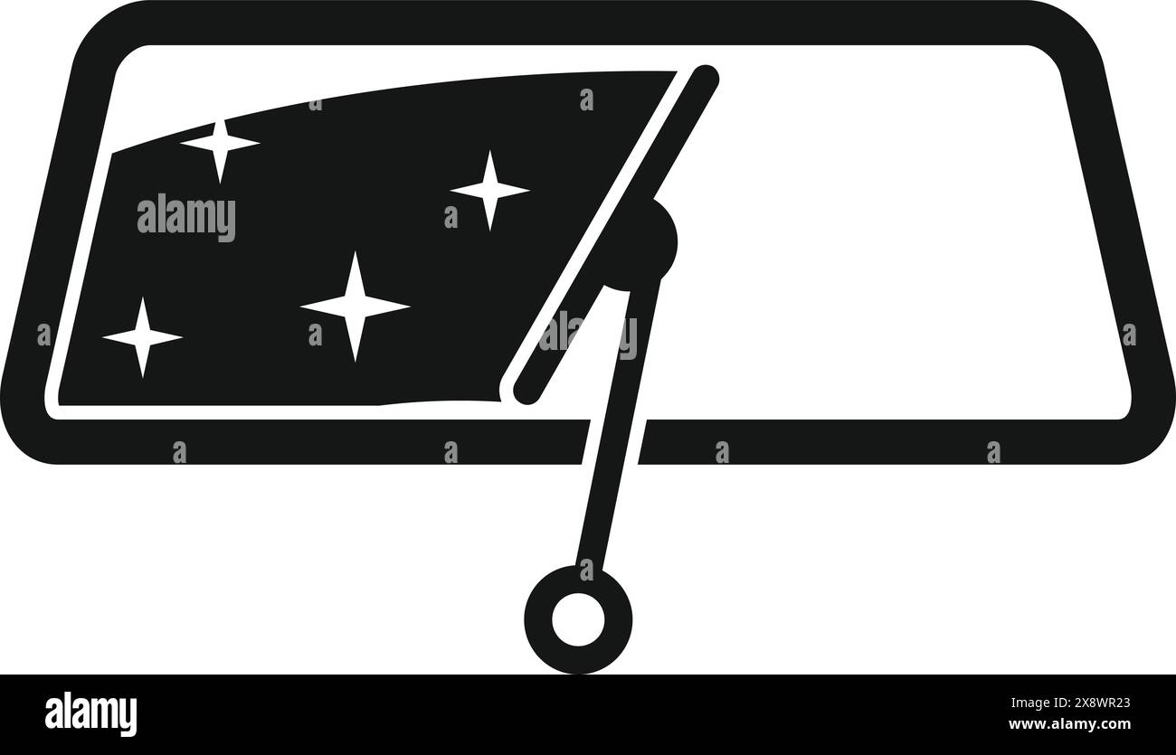 Car windshield wiper icon for vehicle maintenance and cleaning, an ...
