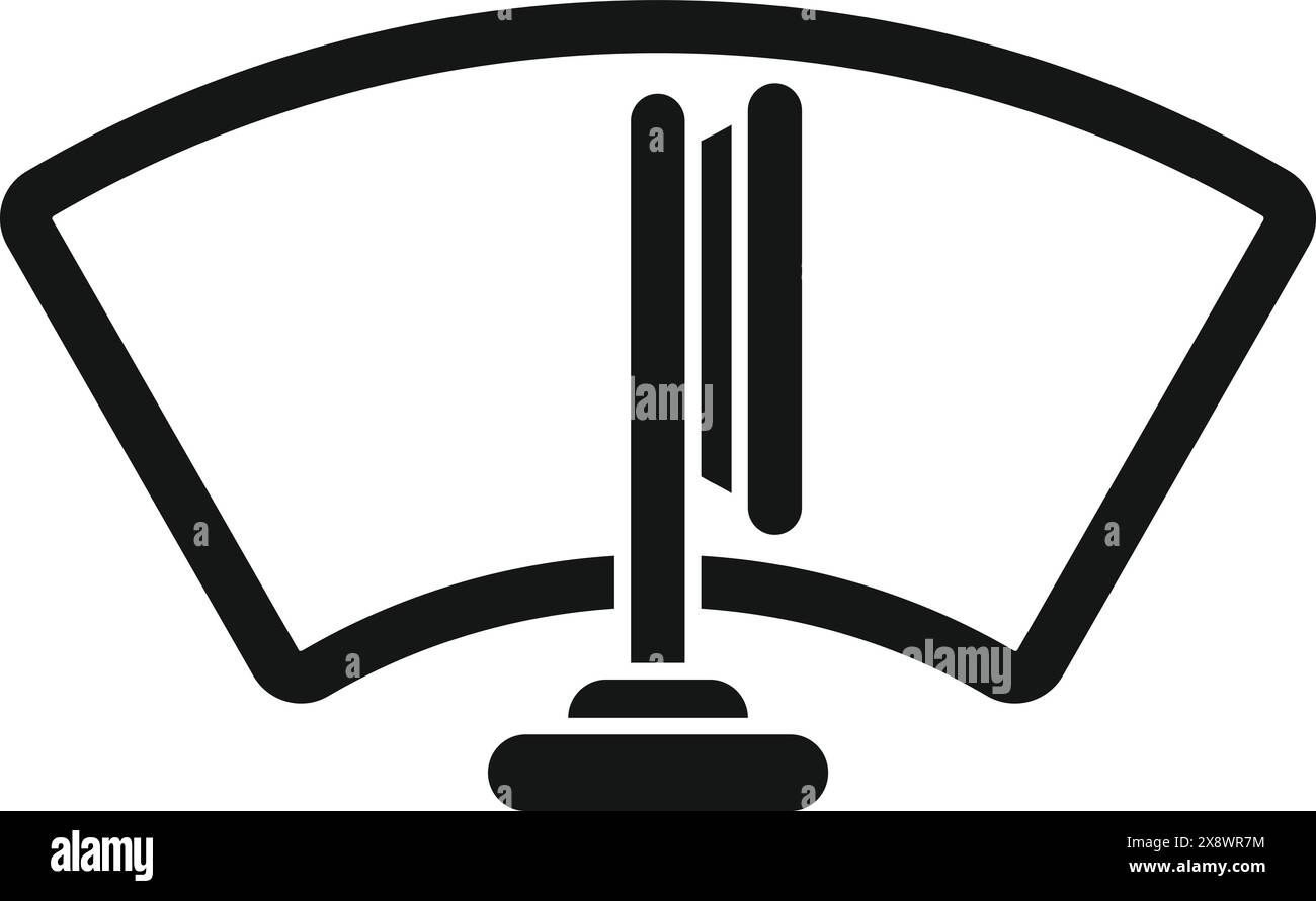 Modern windshield wiper icon for car vector illustration on windscreen ...