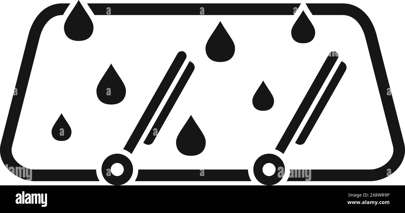 Vector illustration of windshield wiper icon with raindrops, isolated ... Vector illustration of windshield wiper icon with raindrops, isolated ...