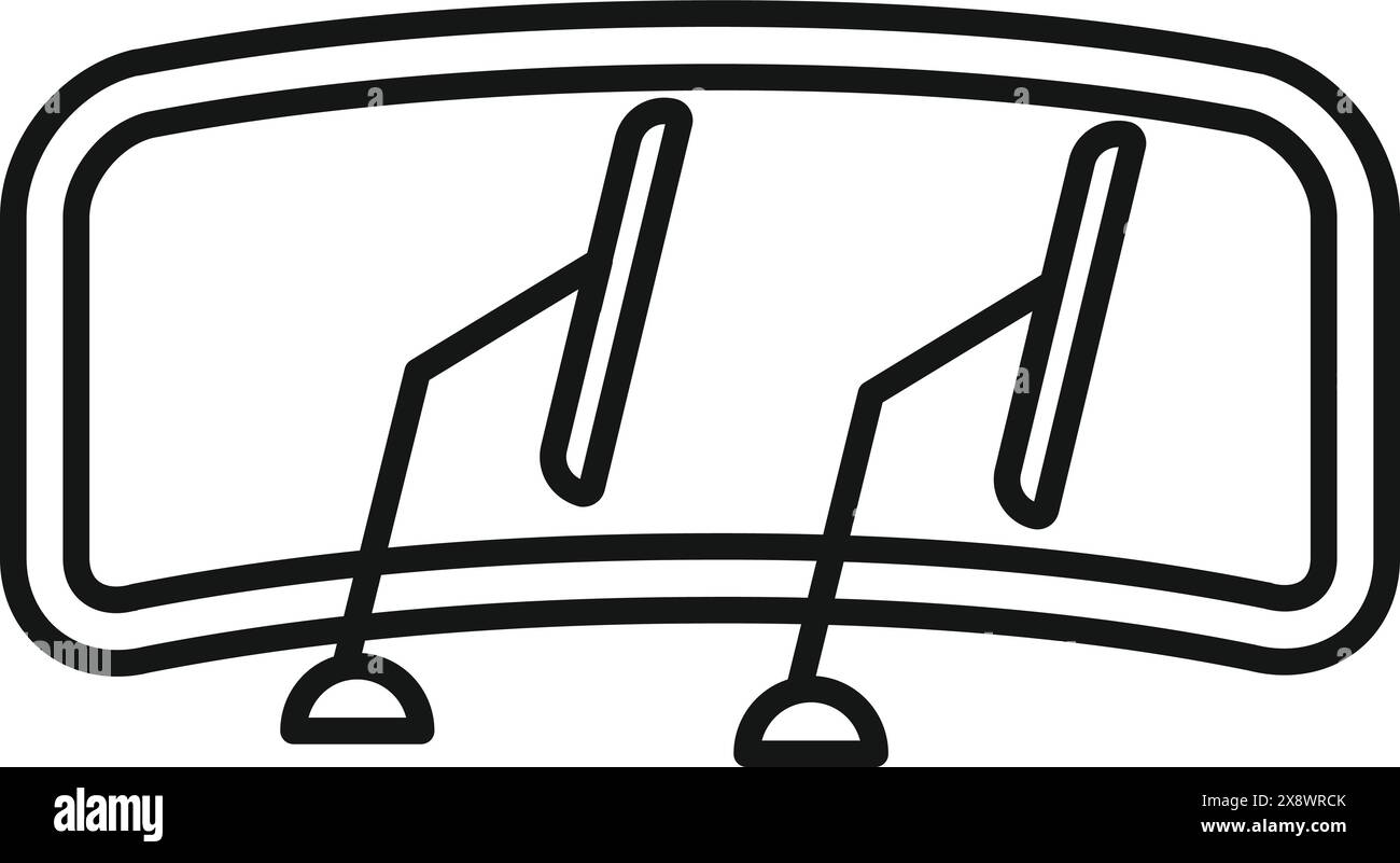 Simple line art vector of a car windshield wiper, ideal for icons and instructions Stock Vector ...