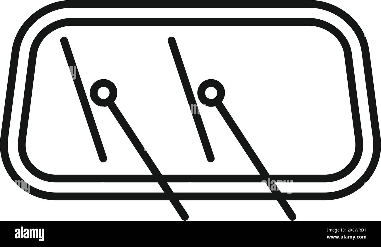 Simplified black and white illustration of two pins stuck on a pin ...