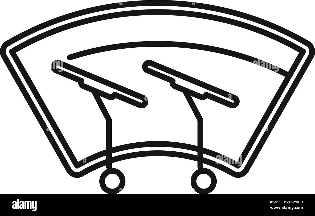 Vector illustration of a simple car dashboard icon in black and white ...