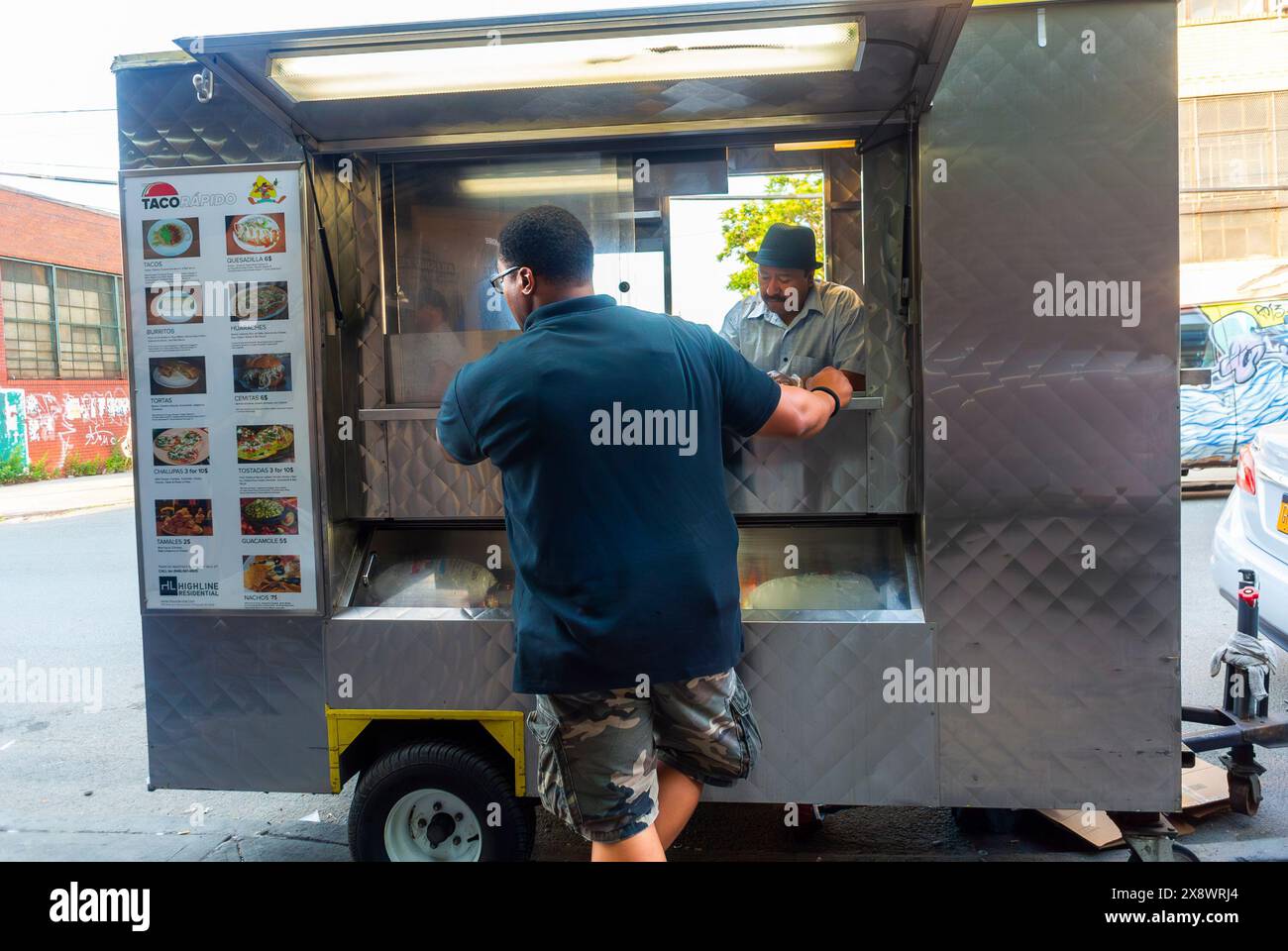 New York City, NY, USA, Man Ordering Food at Food Truck on Street ...