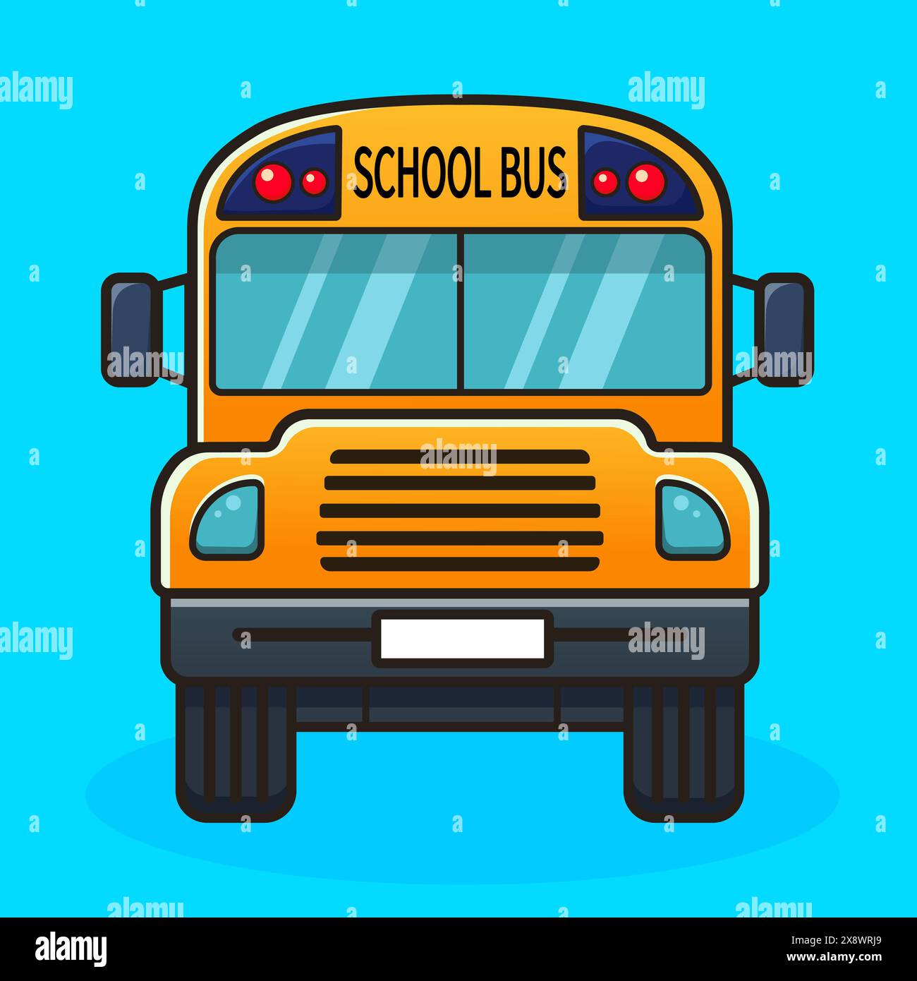 Cute cartoon school bus. Vector illustration. Back to school vector ...