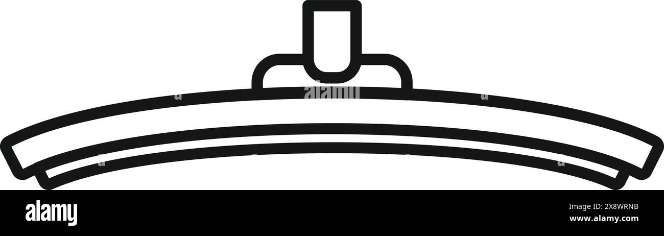 Simple line icon of a car windshield wiper blade, isolated on a white ...