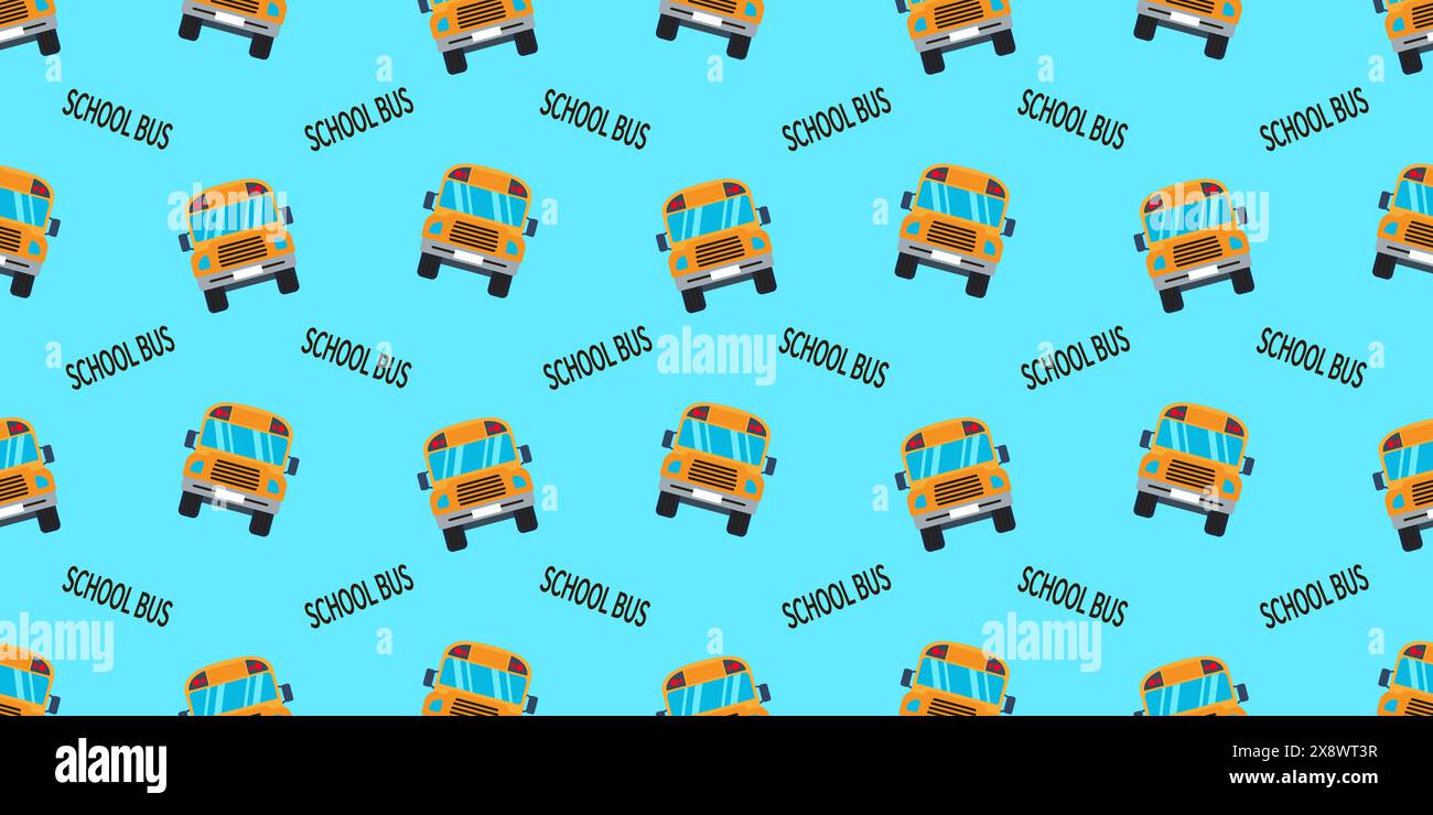 Pattern with a yellow school bus. Back to school vector pattern Stock ...