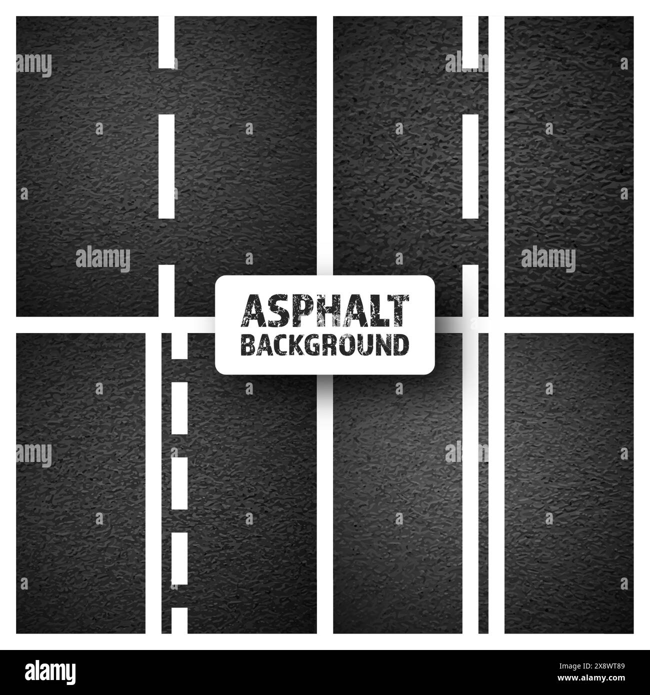 Asphalt road with white lane marking, concrete highway surface, texture ...