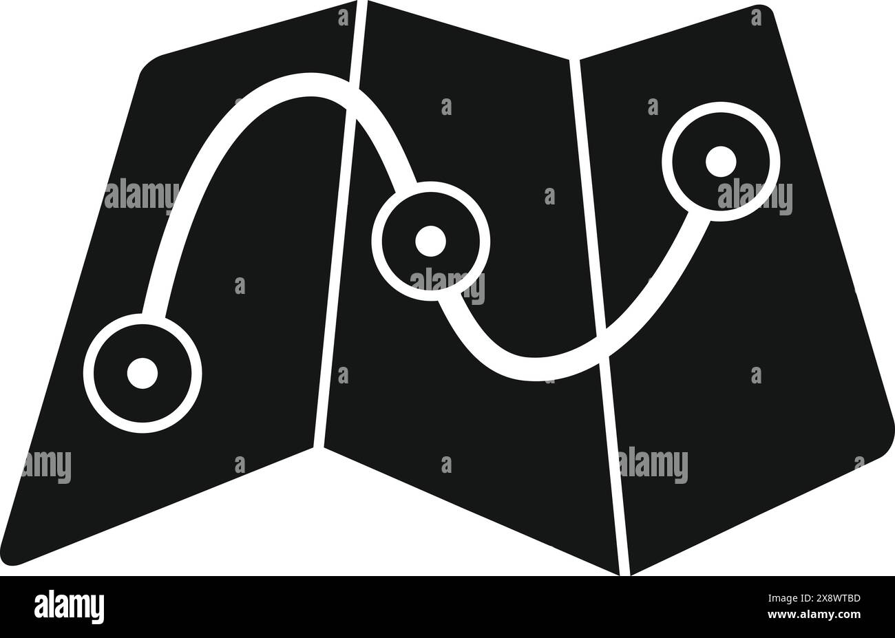 Folded Road Map Vector