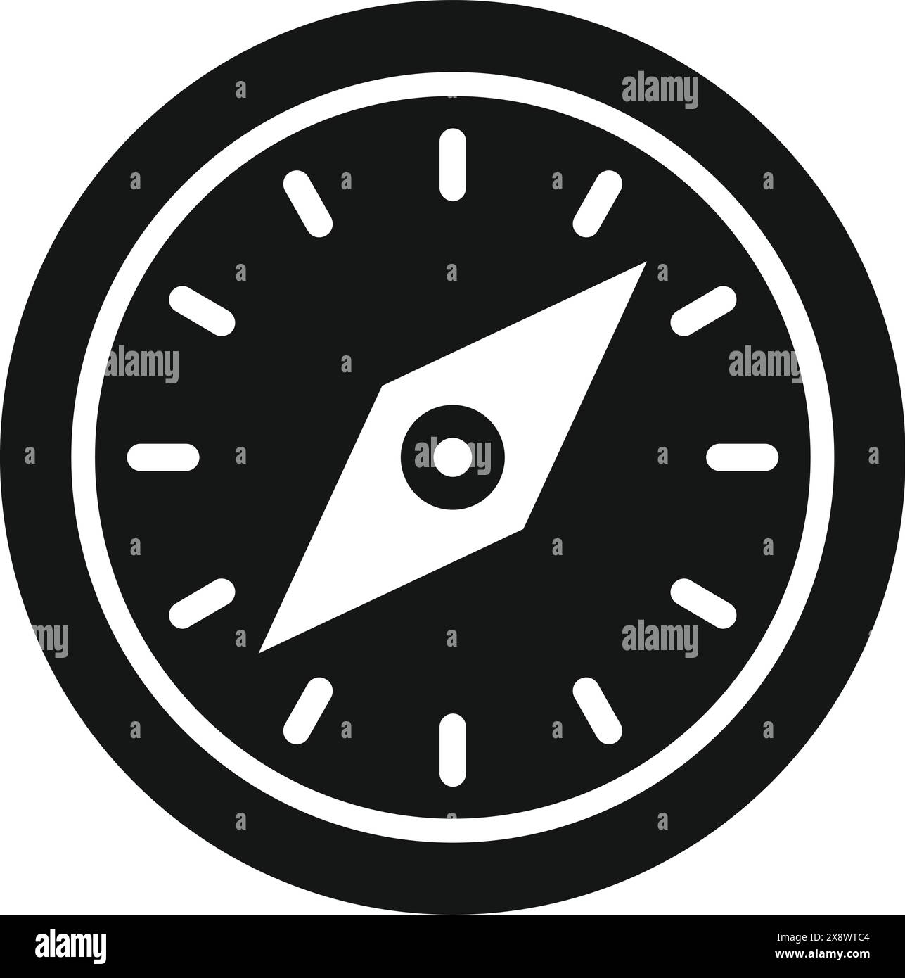 Simplistic vector illustration of a compass in monochrome Stock Vector ...