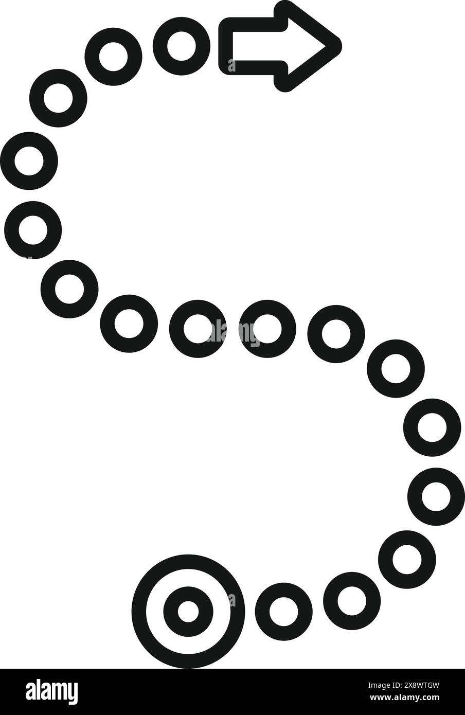 Black and white image of an arrow composed of circles, symbolizing direction and progress Stock ...