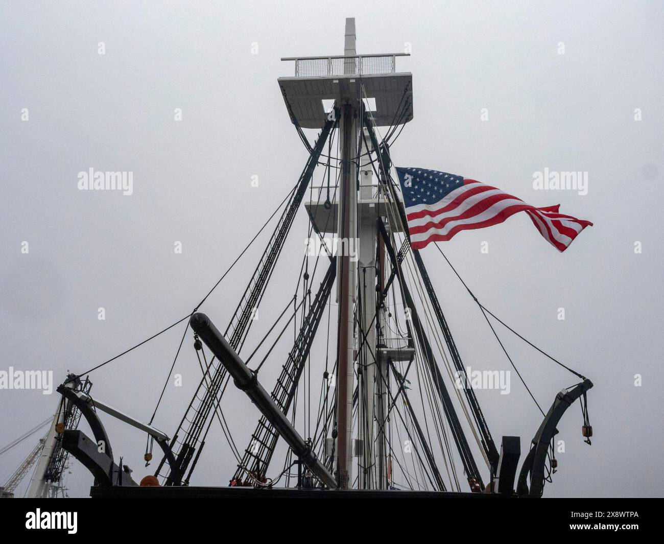 Charlestown, Massachusetts, USA. 27th May, 2024. The U.S. flag flies at ...