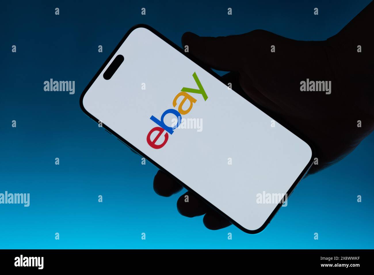New York, USA - May 6, 2024: Open Ebay app on smartphone in hand ...