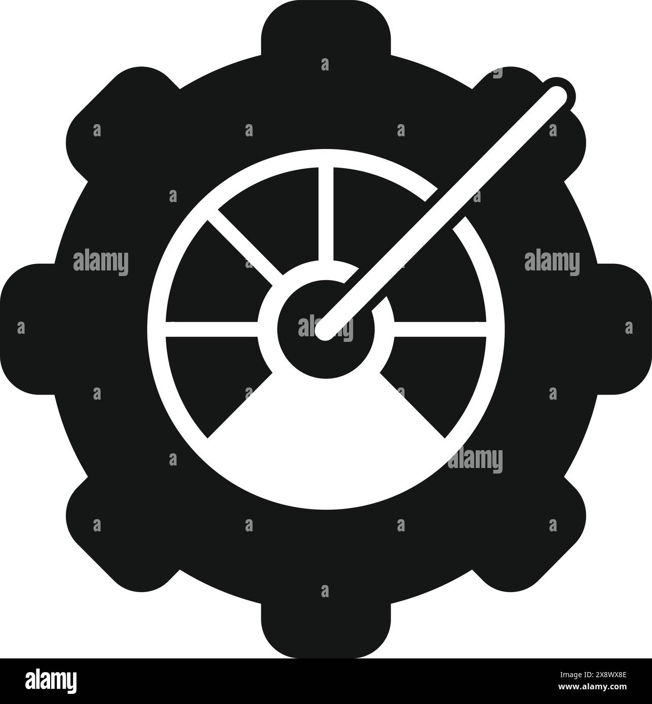 Simplified gear and lever icon, perfect for representing mechanics and ...
