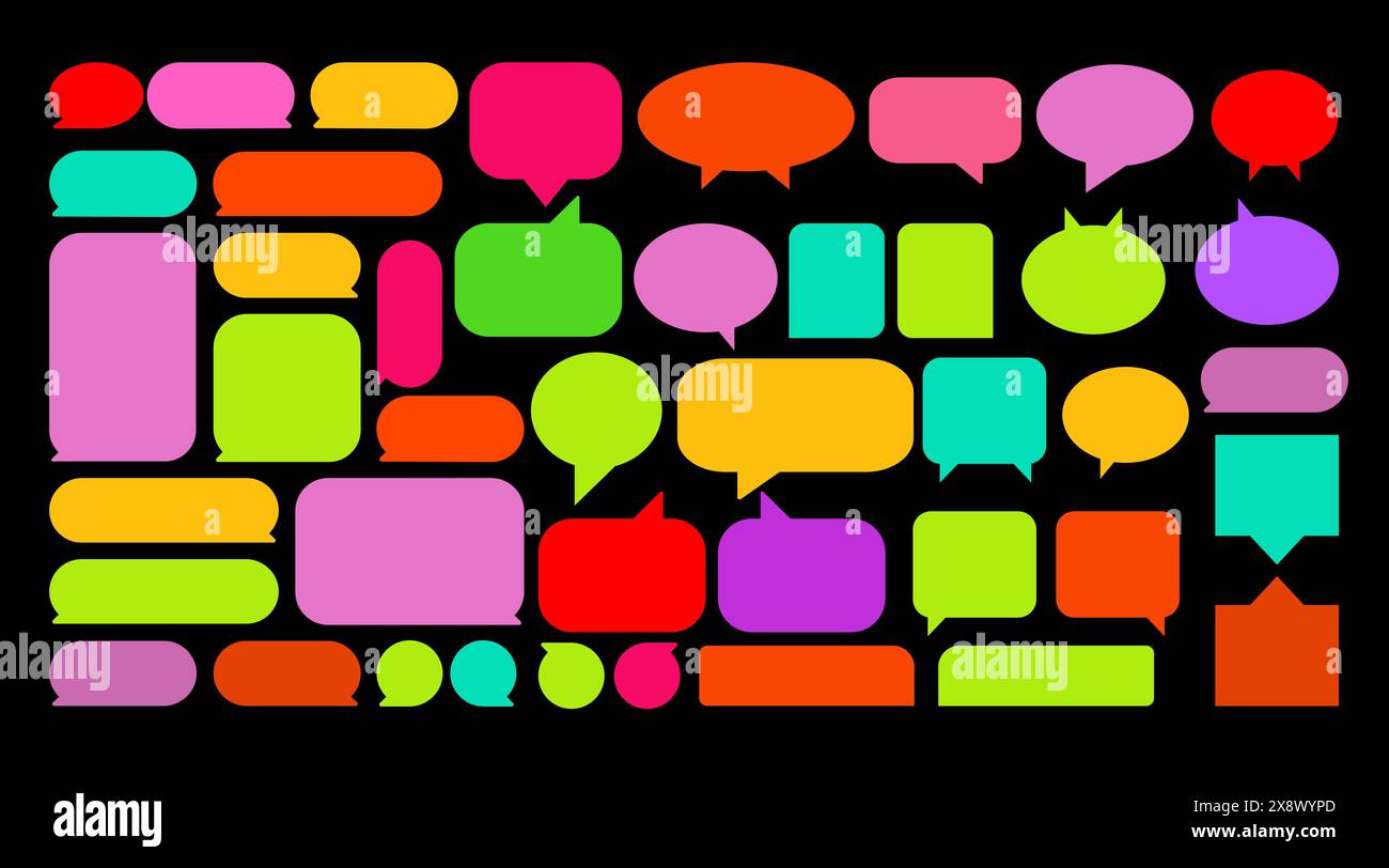 Big set of dialog boxes or speech bubbles different variants drawn by ...