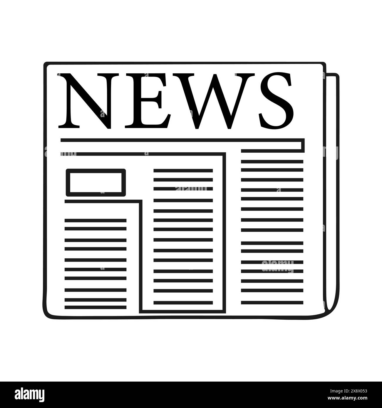 One line drawing of a stack of news newspapers. Vector illustration ...