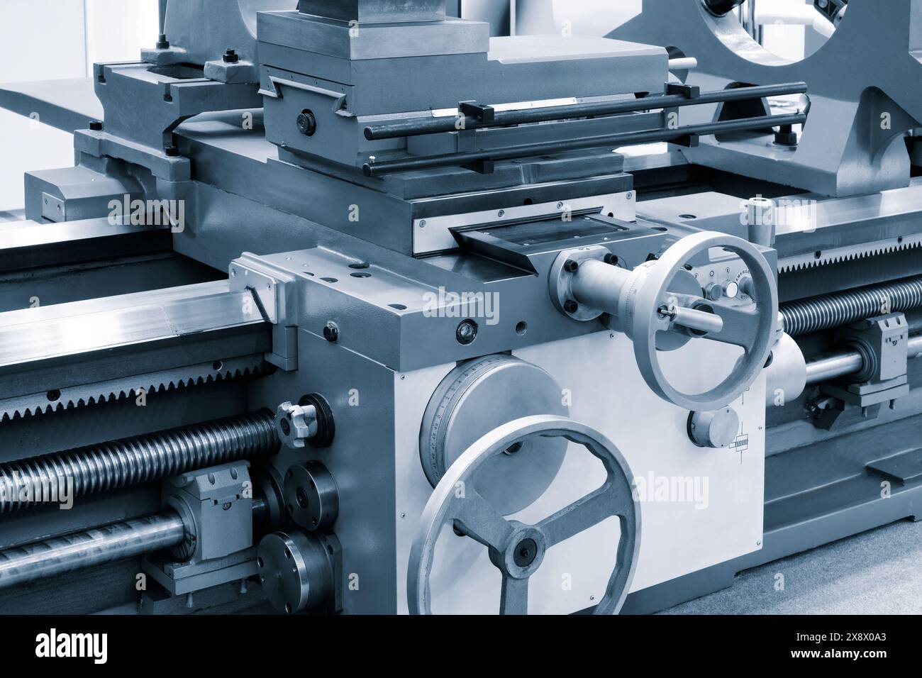 Part of an industrial metal lathe, industrial machine concept Stock ...