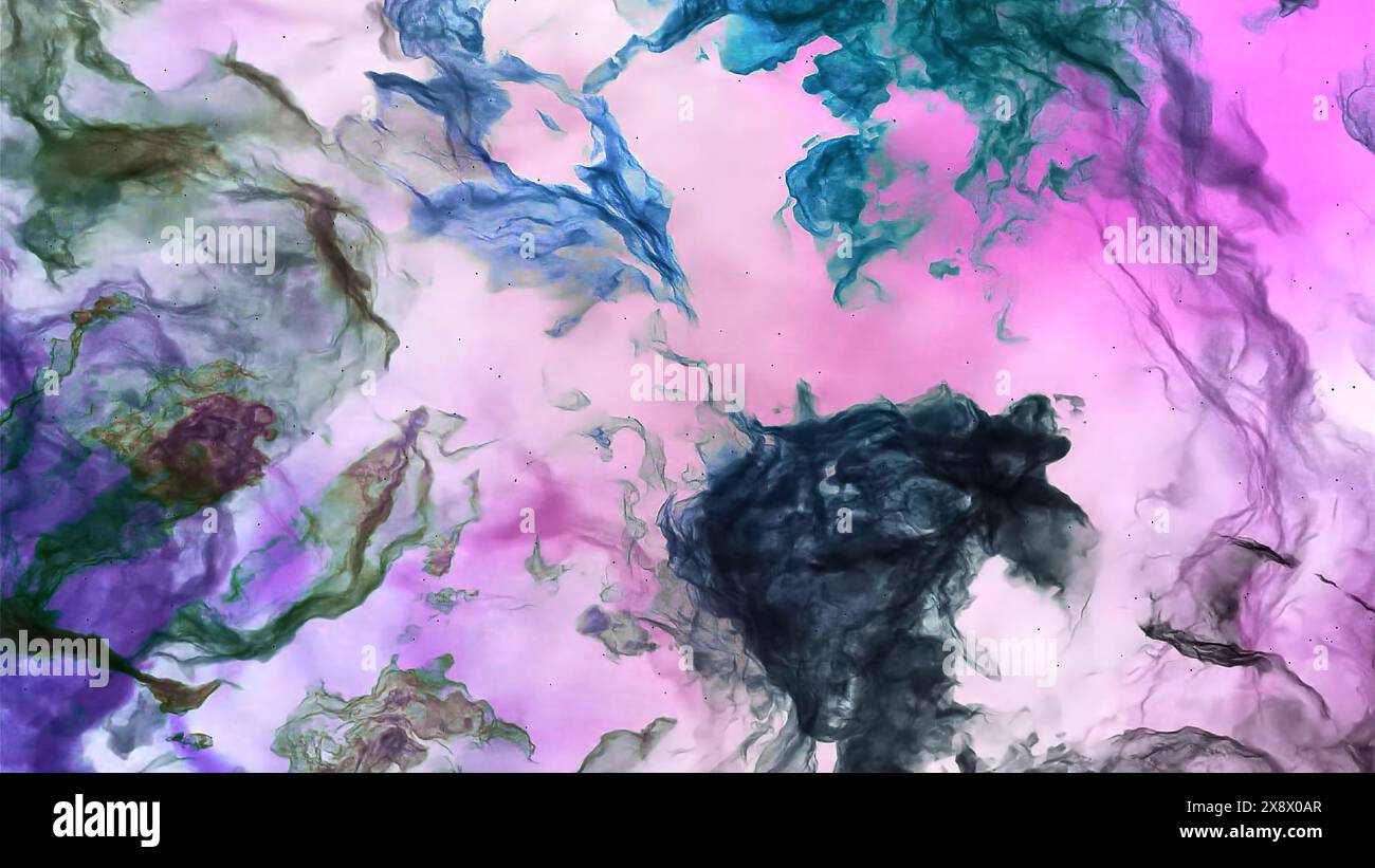 Nebula colorful travel through clouds. Motion. Flying inside endless ...