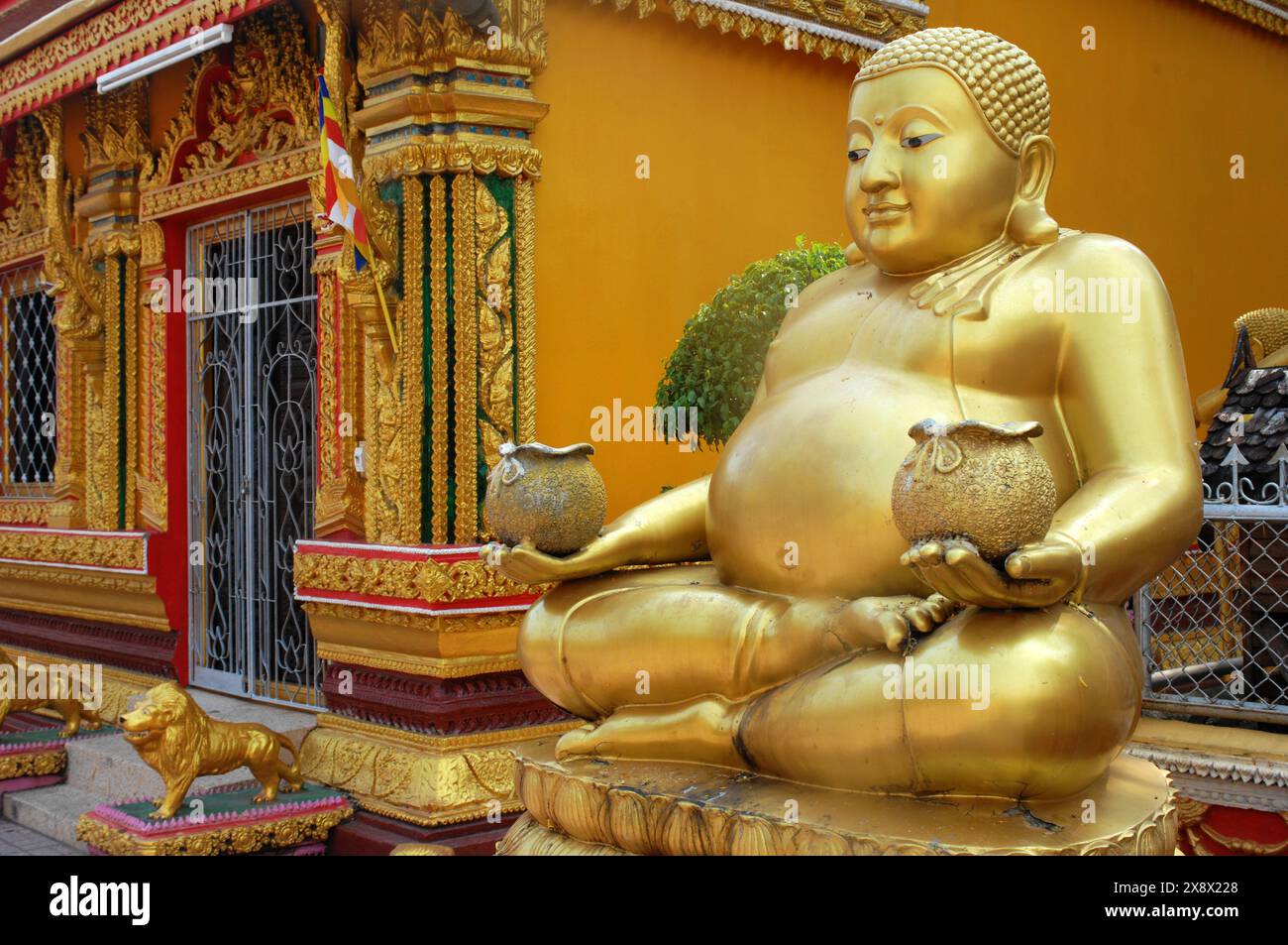 Statue at Wat Si Muang Buddhiust Temple, Vientiane, Laos Stock Photo ...
