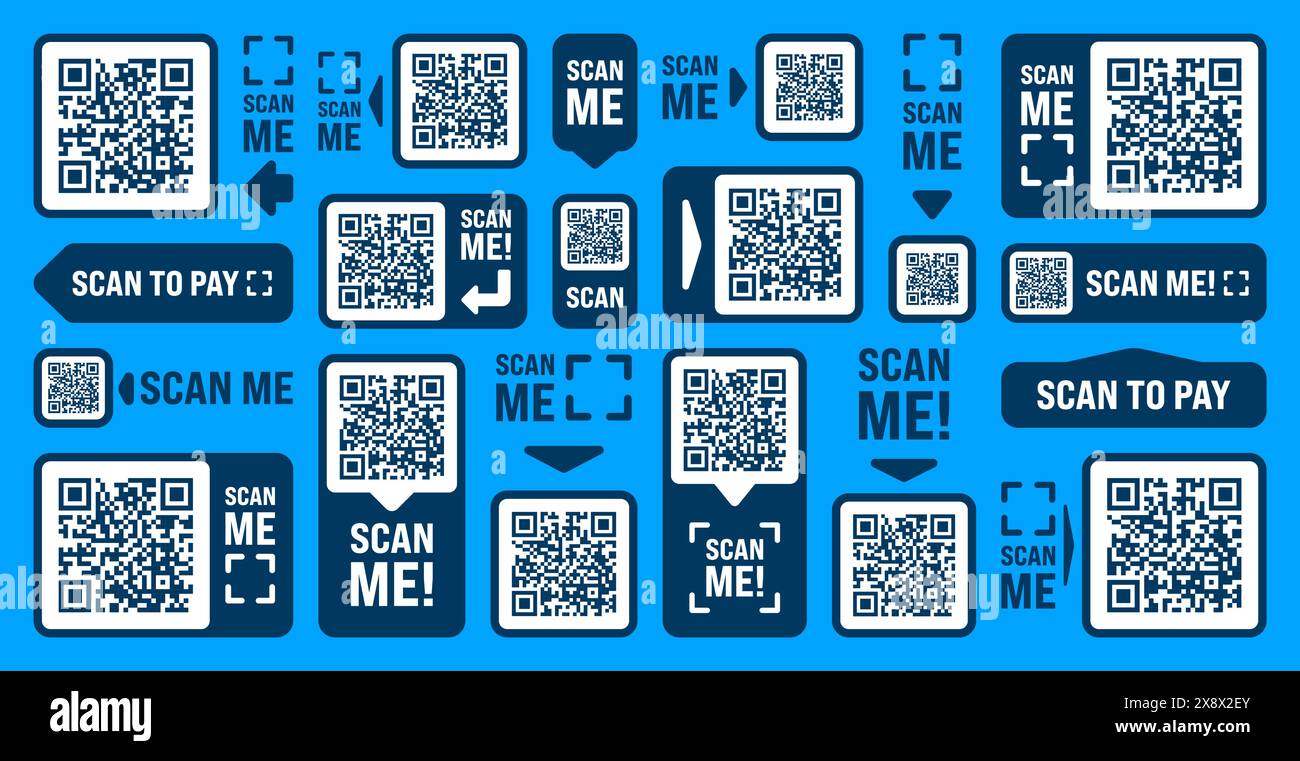 Scan me QR code sticker with text. Online payment. Special offer sale ...