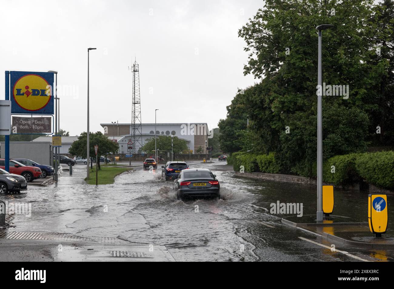 Elgin, Moray, UK. 27th May, 2024. This is Station Road in Elgin which ...