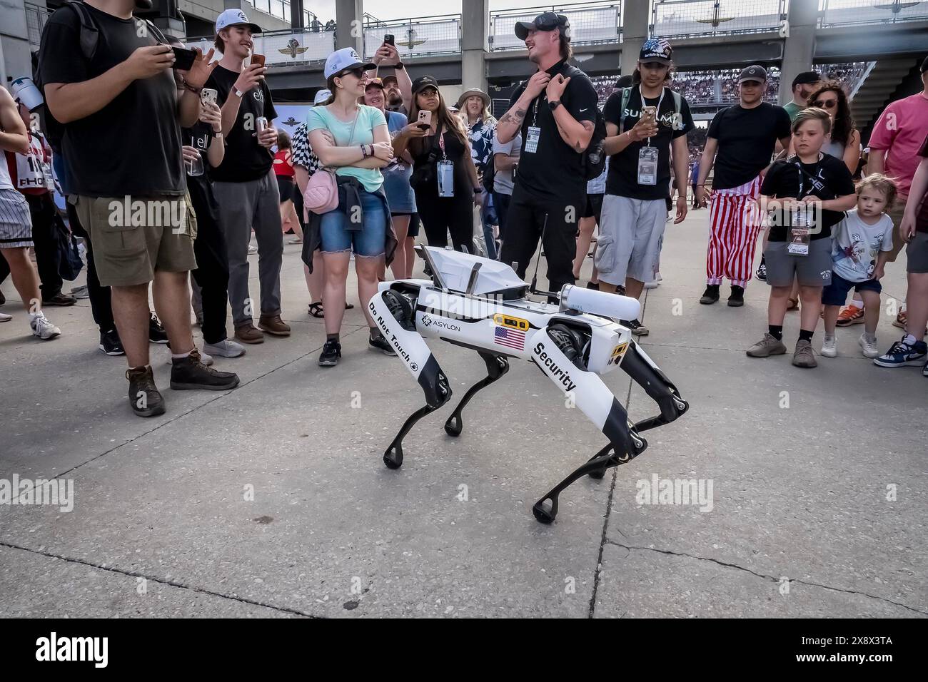 Speedway, In, USA. 26th May, 2024. A robotics drone dog from Asylon ...