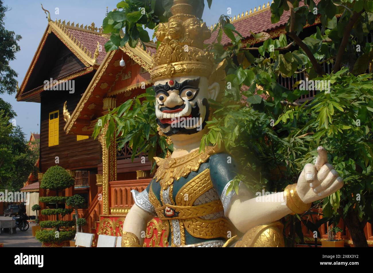 Statue at Wat Si Muang Buddhiust Temple, Vientiane, Laos Stock Photo ...