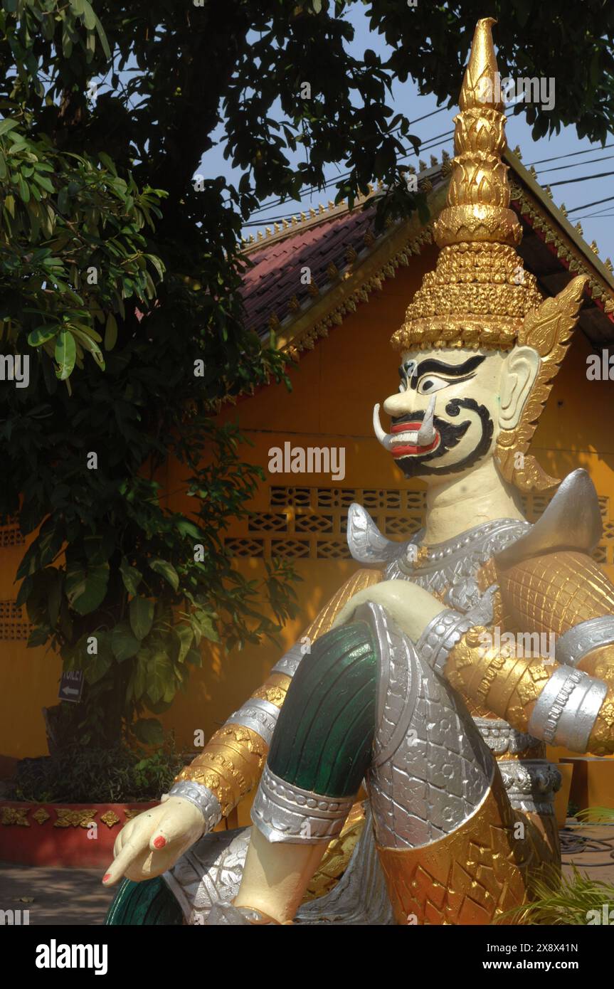 Statue at Wat Si Muang Buddhiust Temple, Vientiane, Laos Stock Photo ...