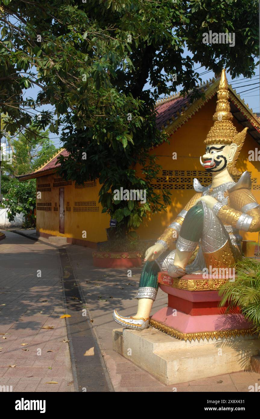 Statue at Wat Si Muang Buddhiust Temple, Vientiane, Laos Stock Photo ...