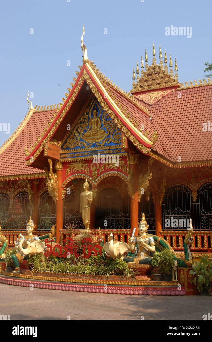 Statue at Wat Si Muang Buddhiust Temple, Vientiane, Laos Stock Photo ...