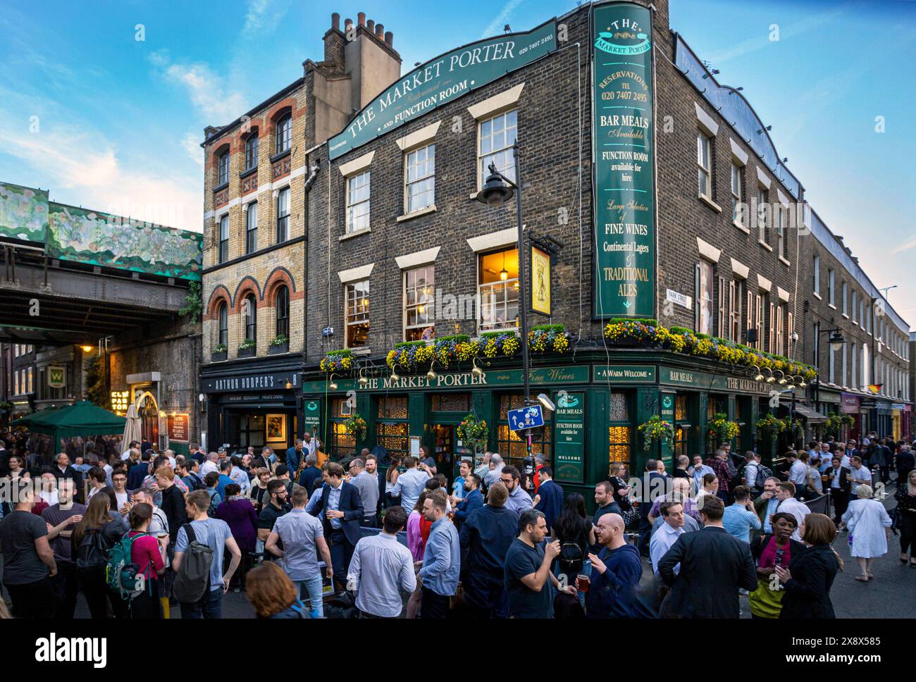 People Drinking Outside The Market Porter Pub, Borough Market, London ...