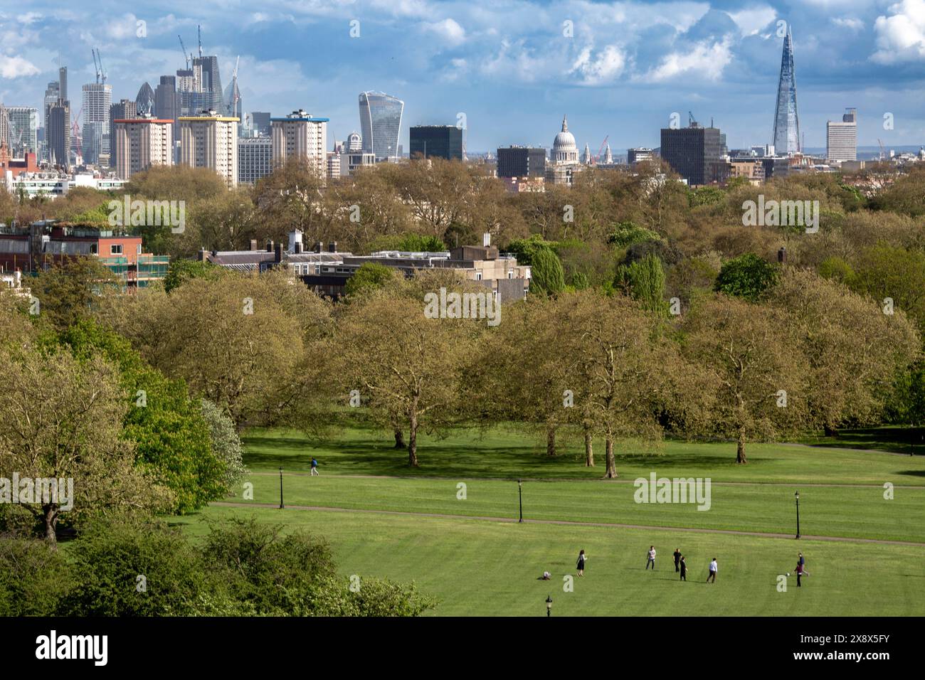View of central London from Primrose Hill, London Borough of Camden ...