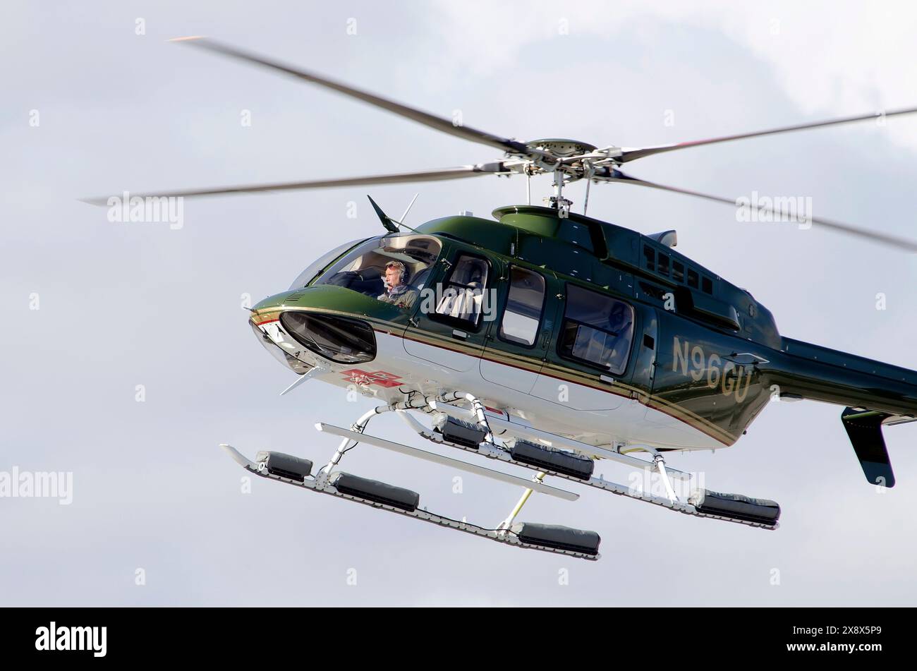 Exclusive Harrison Ford stands on his helicopter during a serious check ...