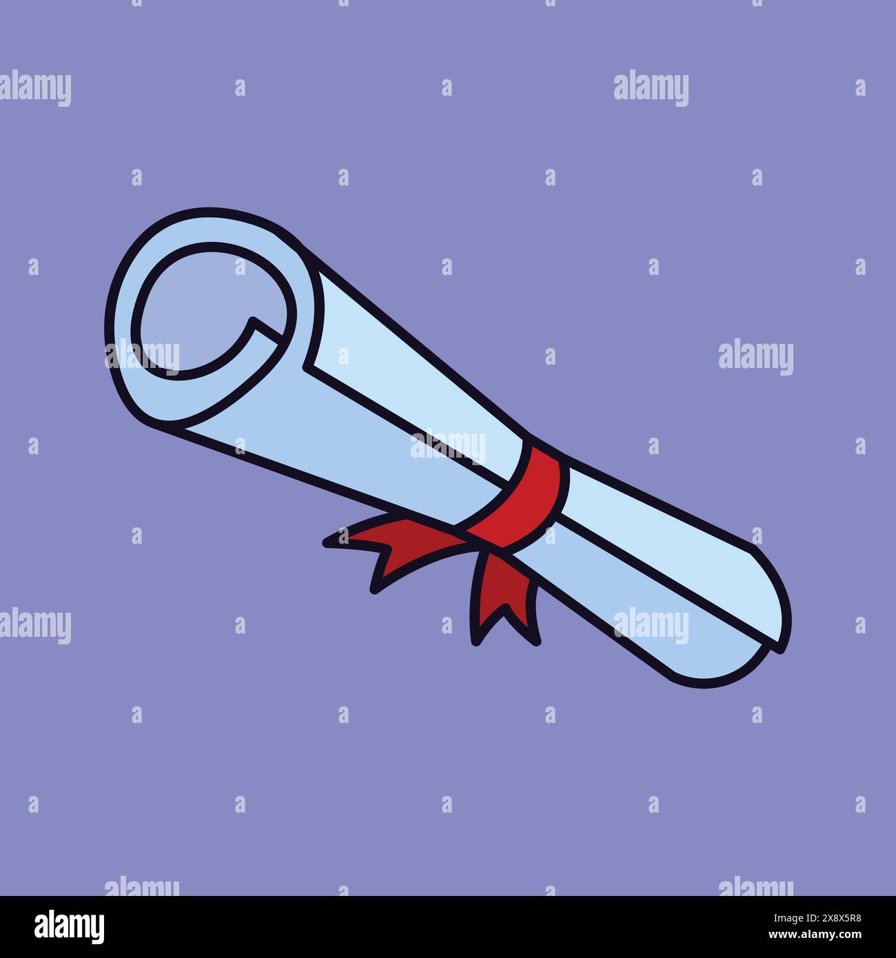 Diploma degree with ribbon icon vector. education college degree icon ...