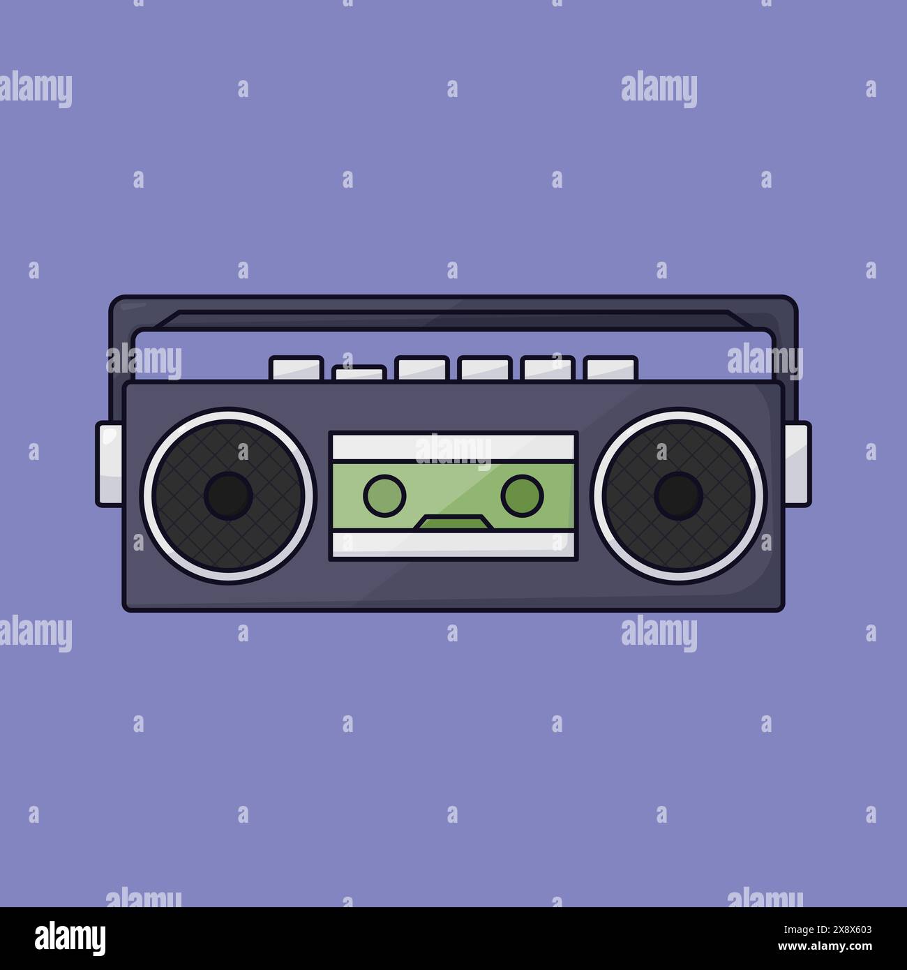 Radio Cassette Player icon vector. Cassette player illustration vector ...