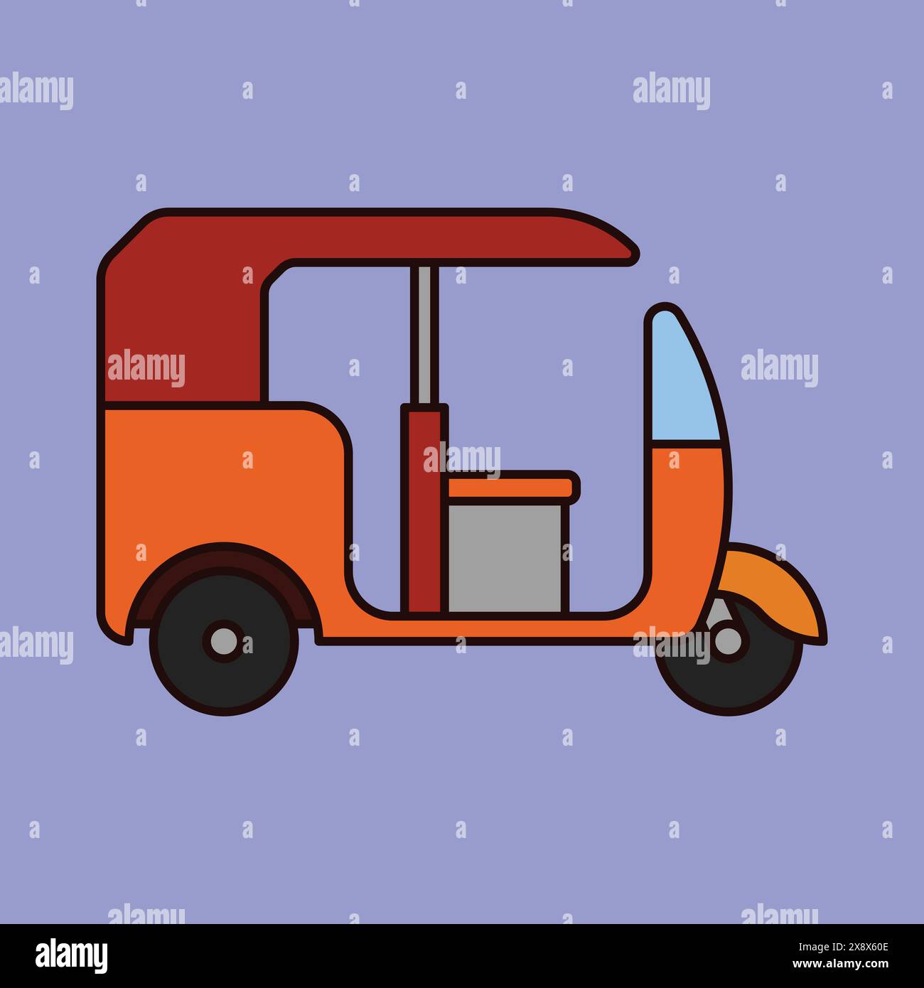 Tuk Tuk auto rikshaw Icon Vector. Rikshaw illustration. flat tuk tuk ...